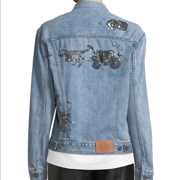 Coach | Jackets & Coats | Nwt Rare Coach Designer Jean Jacket W Sequins ...
